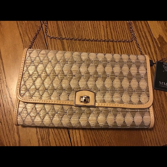 Bags | New Mms Design Studio Beige Straw Texture Clutch | Poshmark